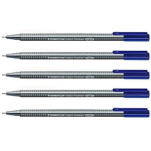 Staedtler Triplus Fineliner Pens blue color 5 Pcs./Pack