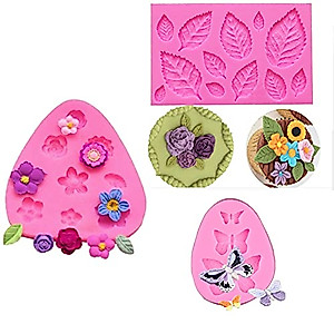 FIRETREESILVERFLOWER Silicone Mould for Flower and Butterfly Candy - for Cake Decoration,Chocolate Fudge, Polymer Clay, Soap, Confectionery Projects.