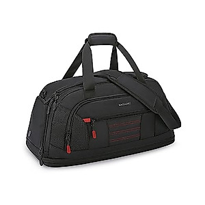Gym Bag for Men Women, BAGSMART Expandable Sports Travel Duffel Bag, Lightweight Workout Bag with Shoe Compartment & Wet Pocket, Water Resistant Weekend Overnight Duffle Bag for Travel Gym, Black