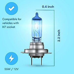 Diamond Vision 2x H11 12V 60/55W | Xenon Look | Halogen car headlights | 8500k Super-Ultra-White | Extremely durable | Replacement bulbs for automotive | PGJ19-2