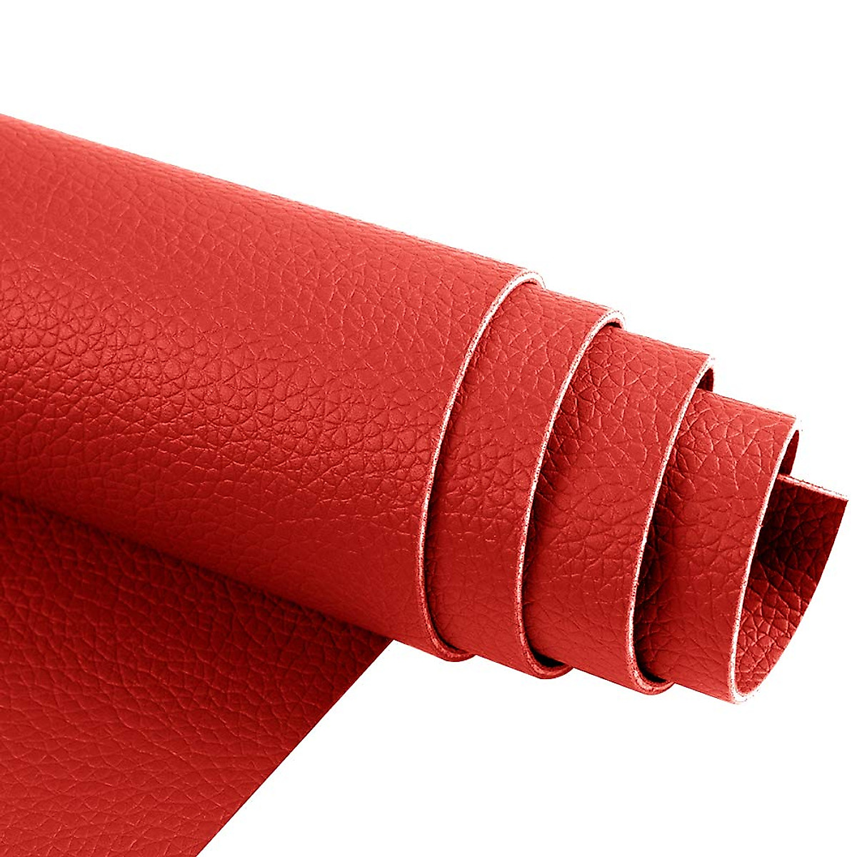 HGUAN Double Sided Faux Leather Sheets 7.9"X26.5",Used to Make Leather Earrings, Hair Bows, Sewing and Different DIY Projects (Red)