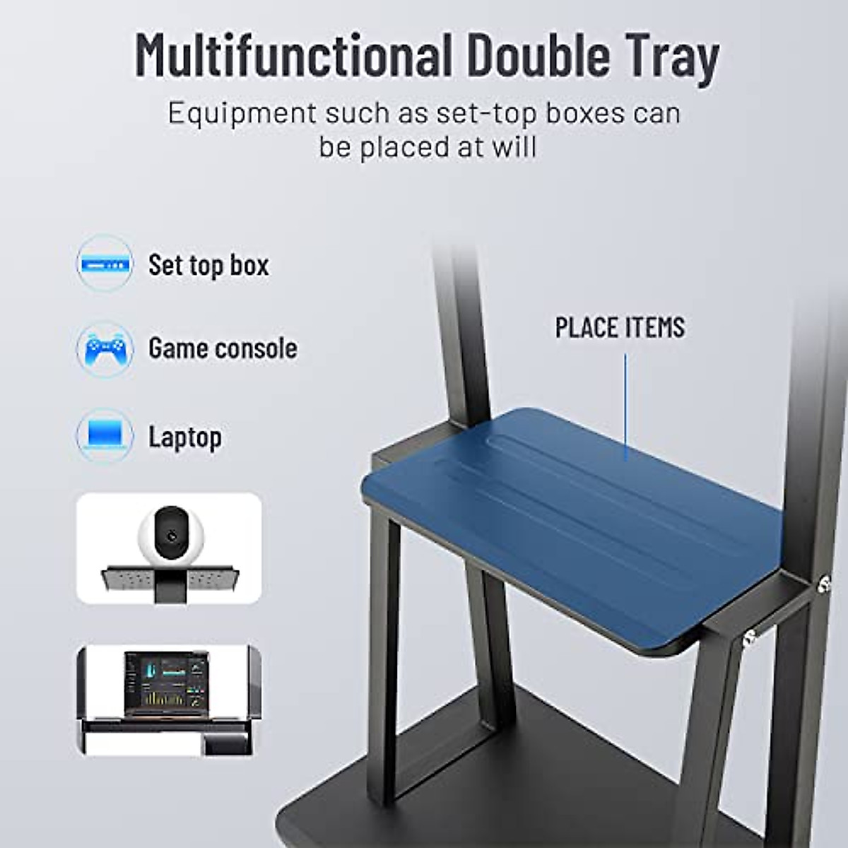 Mobile TV Cart ,JYXOIHUB, Rooling TV Stand with Wheels for 32 to 70 Inch LCD LED OLED Plasma Flat Panel Screens up to 100lbs AVA1500-60-1P (Black)