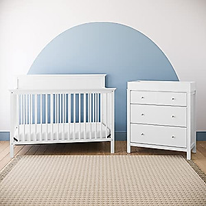 Stork Craft Carmel Chest with Changing, 3 Drawer with Topper, White