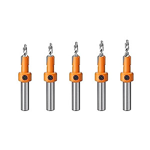 Countersink Drill Bit Set Wood Hole Drill Bit Timber Wood Working Drill Bits for Wood Screw Cutter with Hex Key Wrench（5pcs 10mm)