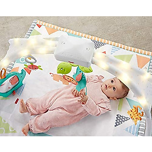 Fisher-Price Safari Music & Lights Gym Tummy Time Playmat with Take-Along Toys for Newborns from Birth and Older