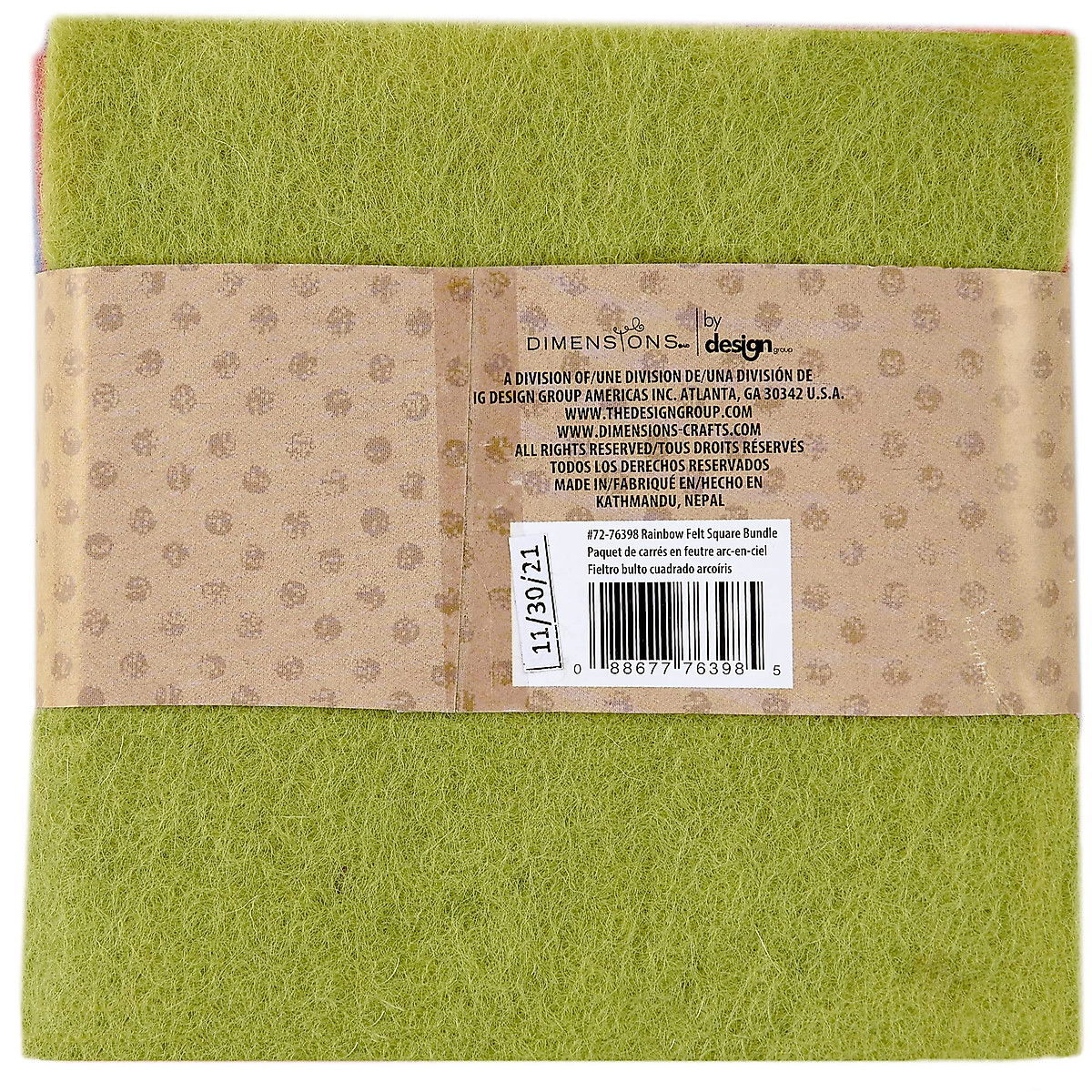 Wilton Feltworks Craft Squares, Rainbow Colors,, 6" x 6" Each (72-76398)