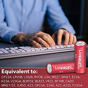 Loopacell A23 23A 12-Volt Alkaline Battery Pack of 10