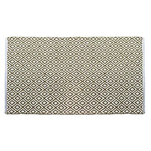 The Home Talk Cotton Area Rug | Carpets Suitable for Living Room, Bedroom, Dining Room, Home Décor | Handcrafted Traditional Rugs | Non-Skid | Diamond Contemporary | 24’’ x 48’’ | Beige