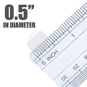 Crystal Clear Transparent 0.5" Round Stickers 2 Across, Envelope Tab Sealer and Retail Package Round Clear Seal Labels Self Adhesive Stickers, 1000 Stickers Per Roll