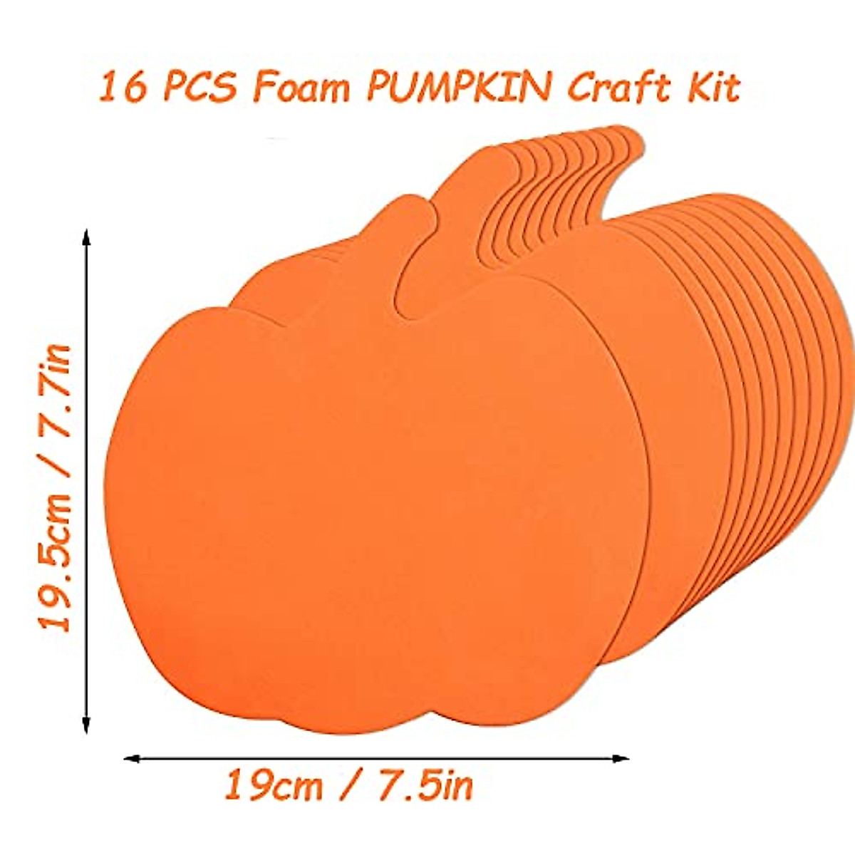 32 PCS Halloween Foam Pumpkin Craft Kit and Pumpkin Stickers for Halloween Kids DIY Craft Party Trick or Treat Party Favors Decorations (Cute Pumpkin)
