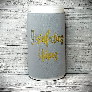 Decorative Cleaning Wipes Cover Gold Script (Large, Black)