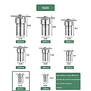 Huanyu 50ml PTFE Lined Hydrothermal Synthesis Autoclave Reactor 200℃ 3Mpa with PTFE Chamber High Pressure Digestion Tank Stainless Steel vessel Kettle for lab corrosion resistance