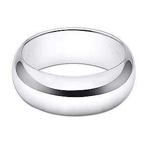 55Carat 8 mm 925 Sterling Silver Bands Statement Rings Birthday Gift in Sizes 4,5,6,7,8,9,10,11,12,13