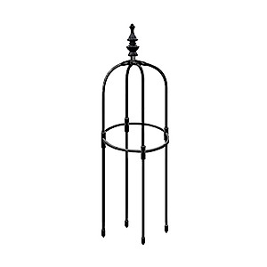 Metal Garden Obelisks, Climbing Plant Support Cage, Steel Pipe Obelisk Trellis for Climbing Plants, Rose and Plants, Black, White, Height: 90cm|120cm|150cm, Circle Diameter: 20cm|25cm|28cm. (Color :