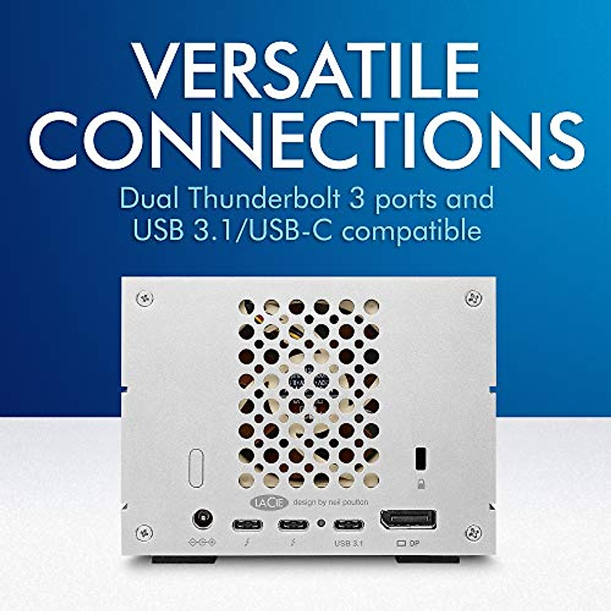 LaCie 2big Dock RAID 16TB External RAID Hard Drive HDD with SD Card CF Card Slots, for Mac and PC Desktop Data Redundancy Thunderbolt 3 USB-C USB 3.0, 1 Month Adobe CC, Data Recovery (STGB16000400)