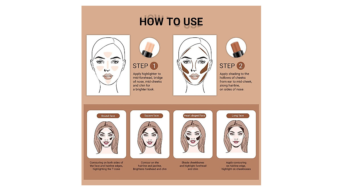 evpct 4 Color Contour Makeup Set for Flawless Face Sculpting
