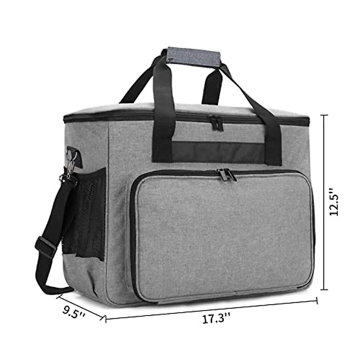 WITSTEP Sewing Machine Case, Sewing Machine Bag with Multiple Pockets and Adjustable Shoulder Strap, Universal Tote Bag Compatible with Most Standard Singer, Brother, Janome, and Accessories, Grey