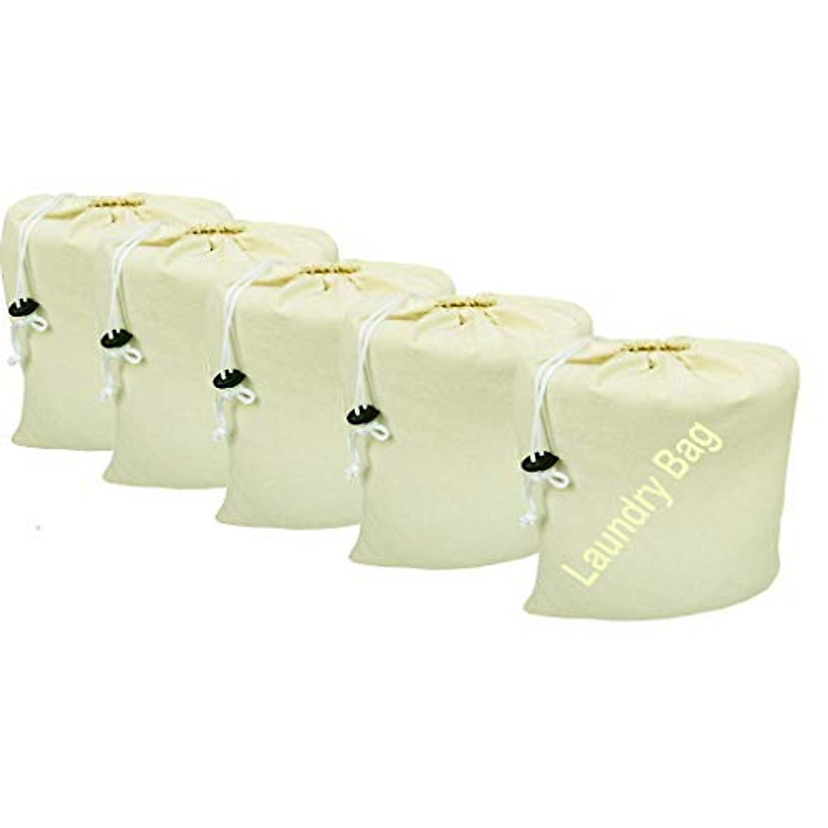 Linen Clubs GFI 100% Cotton 8- by 10-Inch Muslin Bags with Lock and cotton Drawstring, 12-Pack