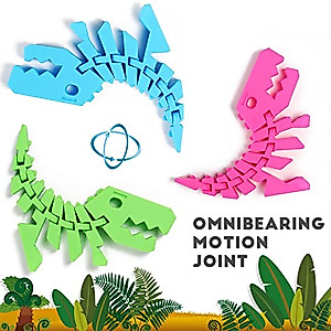 2PCS Fidget T-Rex Toy Blue & Green, ADHD Autism Sensory Toy, Best Boy Girl Tween Teen Christmas Stocking Stuffers Idea, Dinosaur TREX Birthday Gift Present, Party Favour Game Prizes for Toddlers Kids