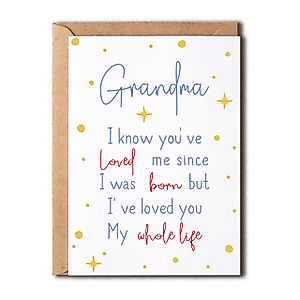 EruditeGifts Grandma I Know You've Loved Me Since - Birthday Card For Grandma - Grandma's Day Card - Cute Birthday Card For Grandma From Kids - New Grandma Birthday Cards 5 x 7 inches