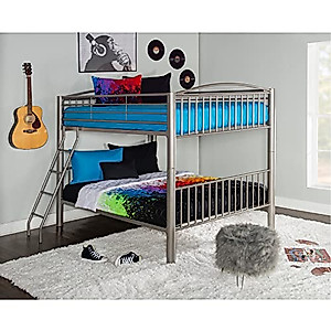 Powell Heavy Metal Bunk Bed, Full Over Full, Pewter