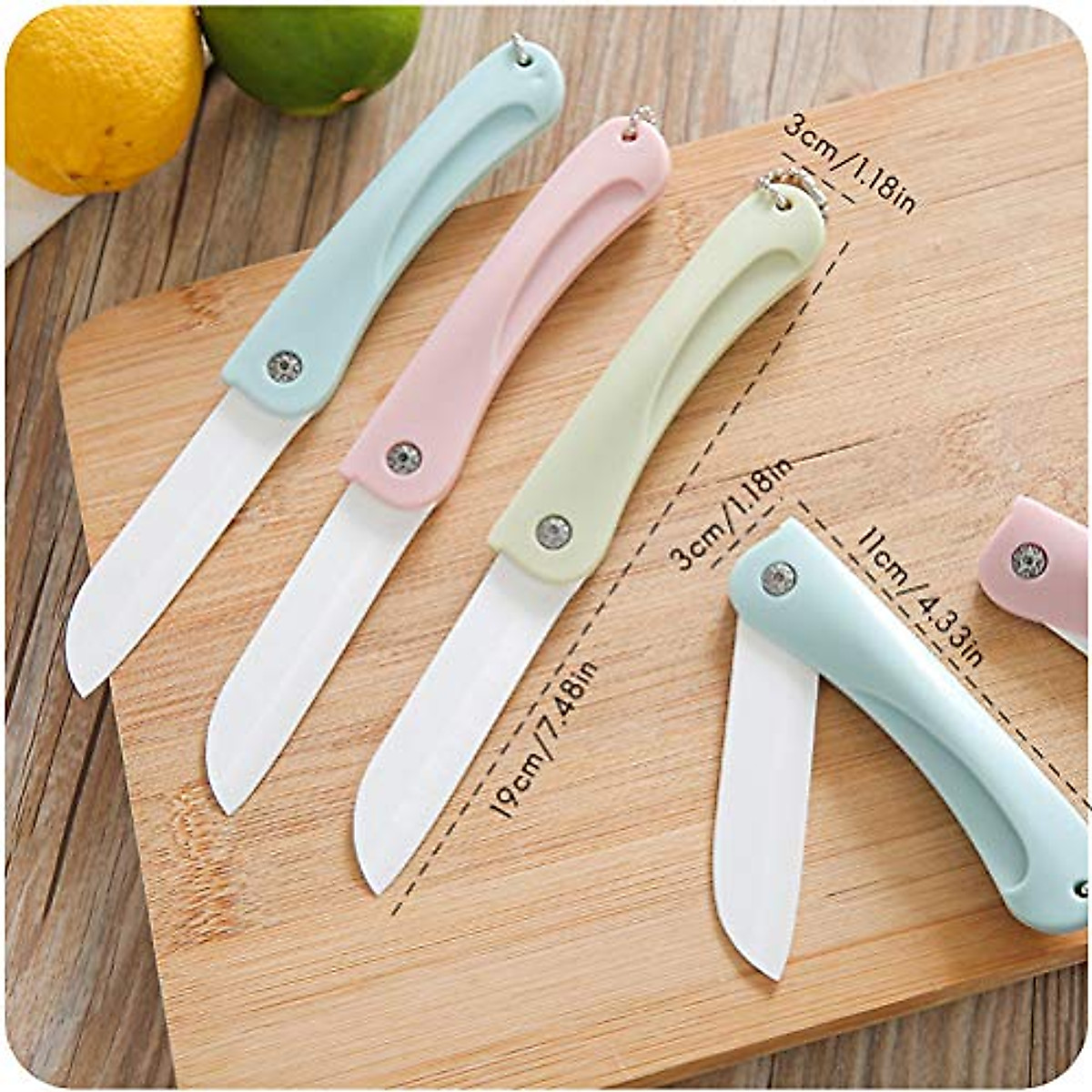 Fruit Knife, Portable Folding Ceramic Kitchen Knife for Kitchen Tools (As Shown)