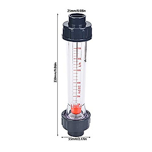 LZS-20(D) Plastic Tube Liquid Flowing Meters 100-1000L/H Liquid Flowing Rate Gauge 25mm/1in Water Rotameter Flat Mouth Hydraulic Valve Fittings Liquid Measuring Tool
