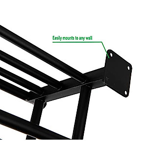 Mind Reader Alloy Collection, Wall-Mount Towel Rack with 2 Bars and Top Shelf, Drying Rack, Metal, Black