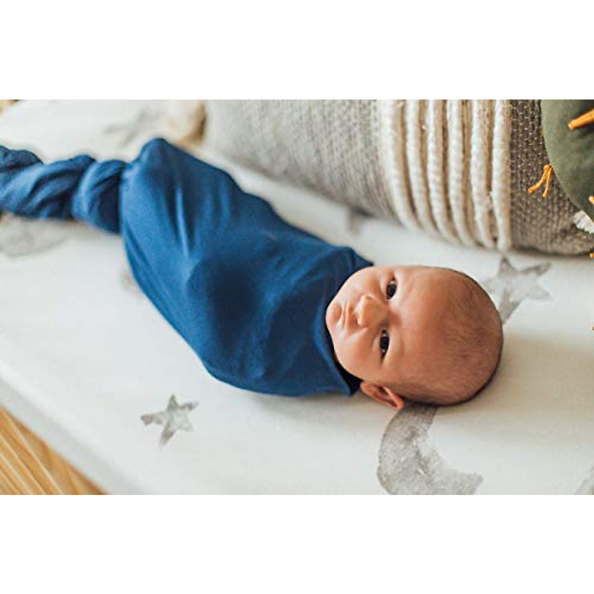 Swaddle Blanket & Hat Set | Receiving Baby Blanket | Soft & Cozy | 47" x 47" Size for Newborns, Infants, and Toddlers (Packaging May Vary) - (Indigo)