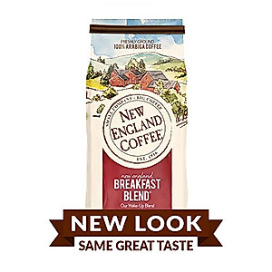 New England Coffee, New England Breakfast Blend, Medium Roast Ground Coffee, 24 Ounce Bag