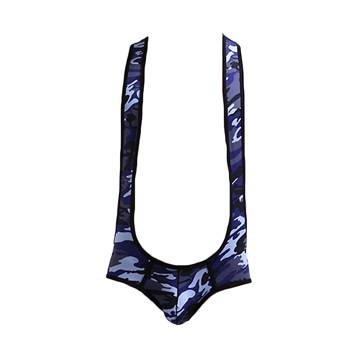 Men's Sexy Jockstrap Leotard Underwear Stretch Wrestling Singlet Bodysuit Suspender Jumpsuit Swimsuit Mankini (Blue,Small)