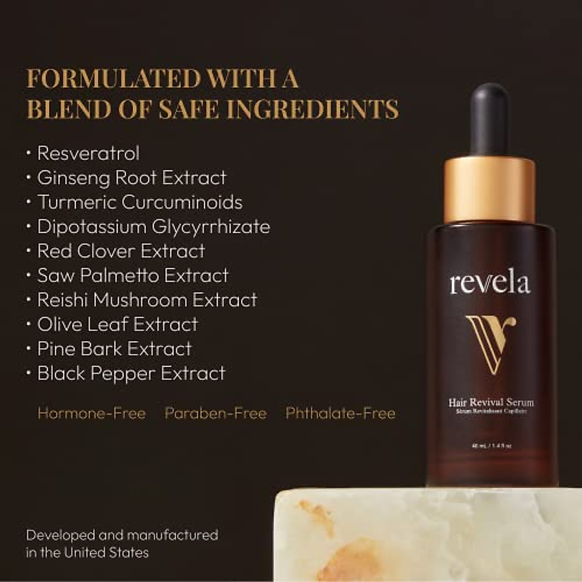 Revela Hair - The Hair Revival Serum - Dermatologist Approved Lightweight Hair Loss & Hair Thinning Serum - Scalp & Hair Follicle Penetration for Fast, Visible Results - For All Hair Types - 40ml / 1.4 Fl. Oz, 3 Pack