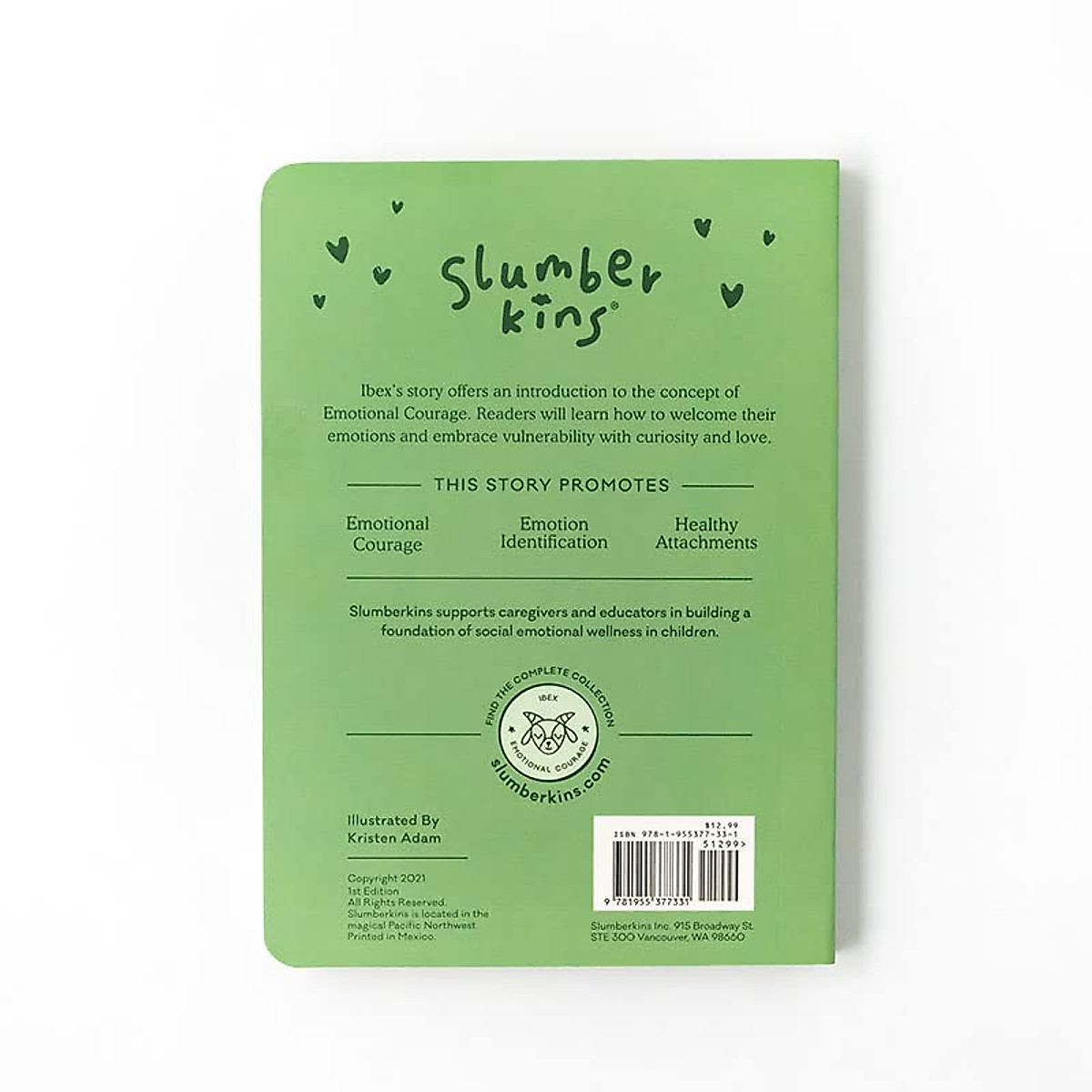 Slumberkins 14" Kin & Board Book | Promotes Emotional Courage, Resilience & Empathy | Social Emotional Tools for Ages 0+ (Ibex Kin & Board Book)