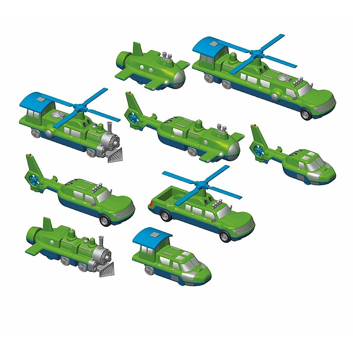 POPULAR PLAYTHINGS Magnetic Mix or Match Vehicles 2 Toy Play Set, 12 Pieces