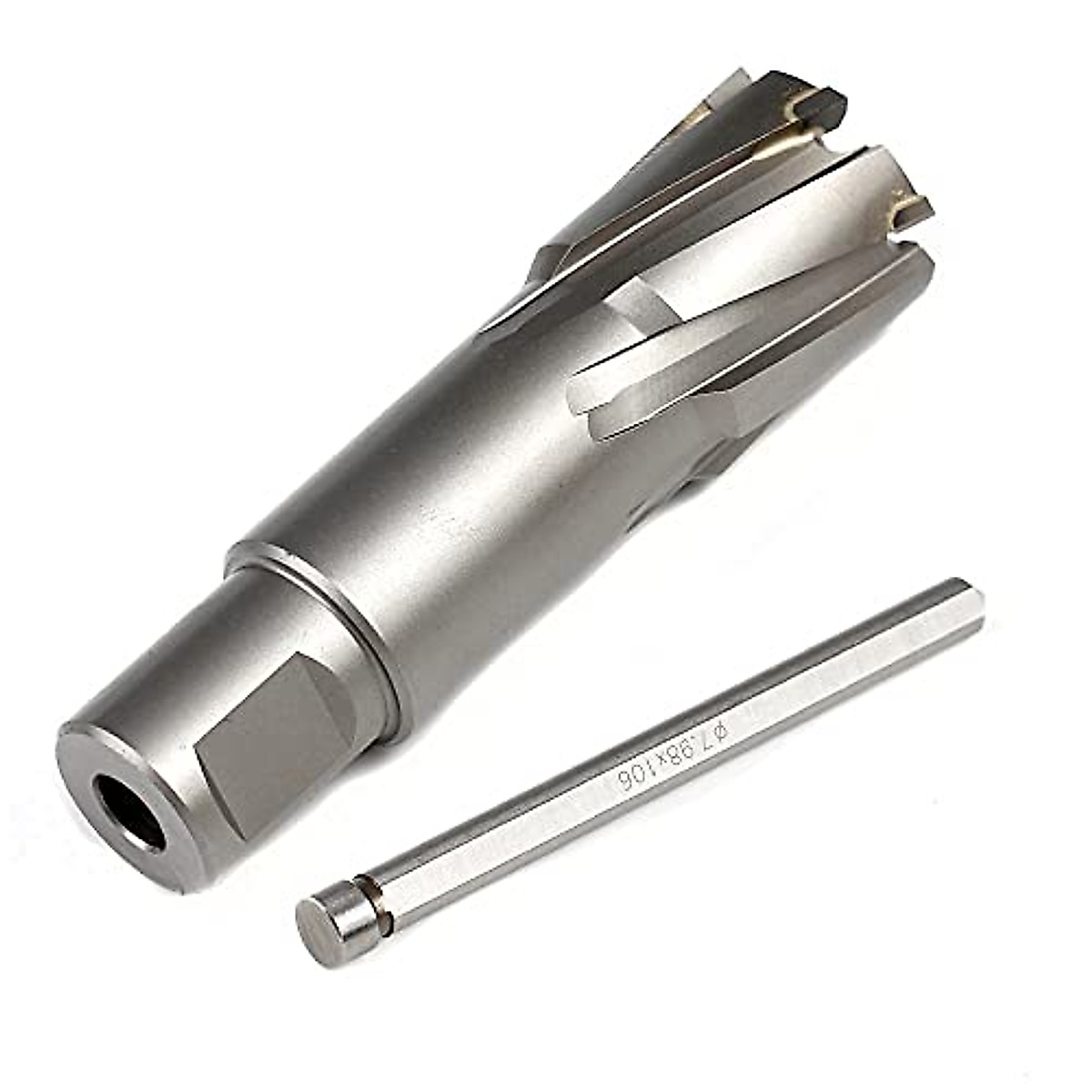 Annular Cutter Carbide JESTUOUS 3/4 Inch Weldon Shank 2 Cutting Depth 1-1/16 Cutting Diameter TCT Two Flat Bit for Drill Press with Pilot Pin