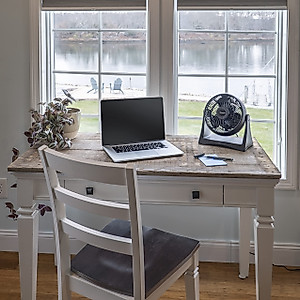 Comfort Zone CZHV8T 8” 3-Speed, Wall-Mountable Table Fan with 180-Degree Adjustable Tilt, Black