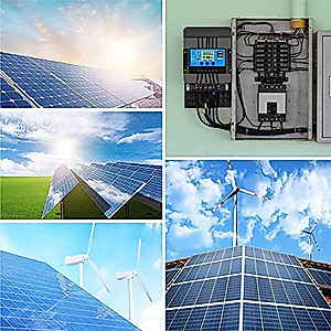 Jahy2Tech 100A Solar Charge Controller Solar Panel Battery Intelligent Regulator with Dual USB Port 12V/24V PWM Auto Paremeter Adjustable LCD Display(Blue) (1)