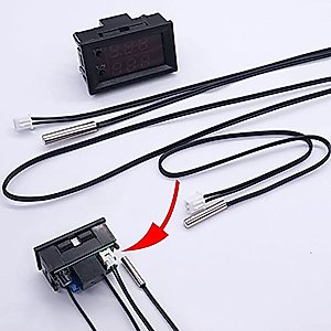 Twidec/DC 12V Temperature Controller Programmable -50 to 110 ℃ (-58 to 230 °F) Red/Blue LED Display Monitor Heating/Cooling Thermostat Control Module with NTC 10K Waterproof Sensor Probe