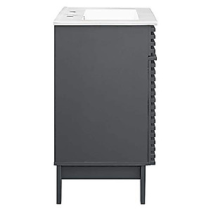 Modway Render Vanity with Sink-Floor, 24 Inch, Gray White