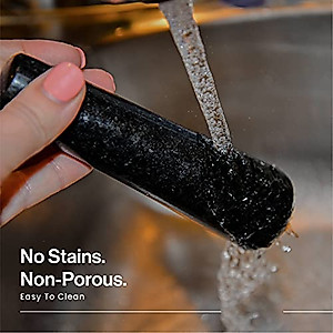 HiCoup Kitchenware 6-Inch Granite Mortar & Pestle Set for Spices, Herbs, Guacamole