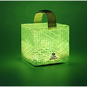 Solight Design Solar Puff Merlin, Rechargeable Color Changing Solar Lantern - Collapsible LED Camping Lantern, Easy Open and Fold, Extreme Weather-Tested (Multicolored)