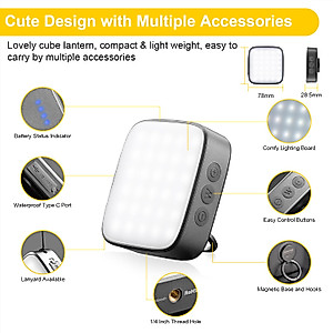 ROCKMASON RM-F5 LED Camping Lantern Rechargeable, 5200mAh Power Bank, Outdoor Flashlight, Magnetic Base Multi-Purposes Camping Light for Hurricane Emergency, Camping, Hiking and Power Outage (Grey)