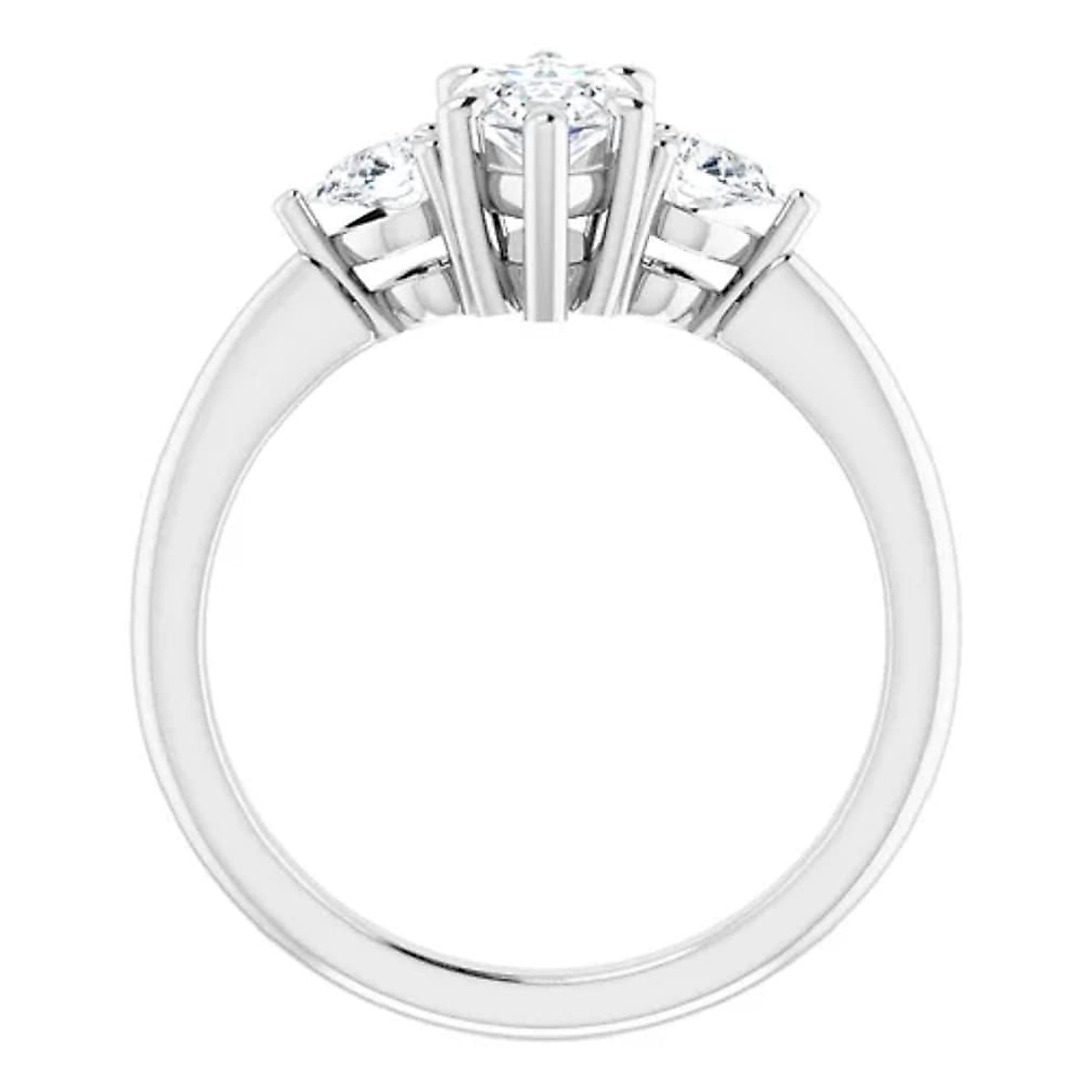 JEWELERYIUM 1.0 CT Marquise Colorless Moissanite Engagement Ring, Wedding Bridal Ring Set, Eternity Sterling Silver Solid Diamond Solitaire 6-Prong Anniversary Promise Ring for Her (7.5)