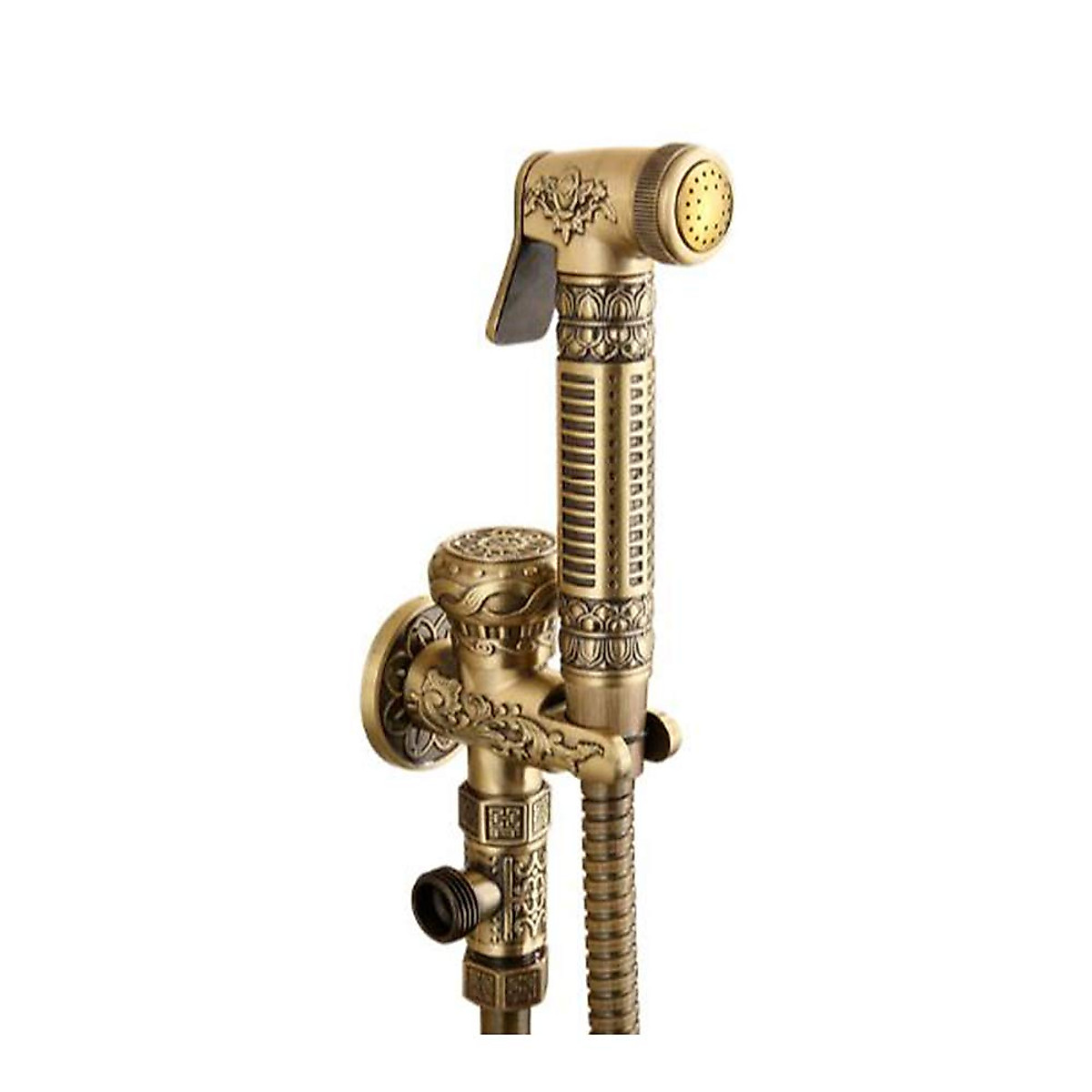XKHLQLPEF Antique Bronze Toilet Handheld Bidet Spray Kit Brass Hand Held Toilet Bidet Sprayer Head with Hose and Bracket Holder, for Personal Hygiene