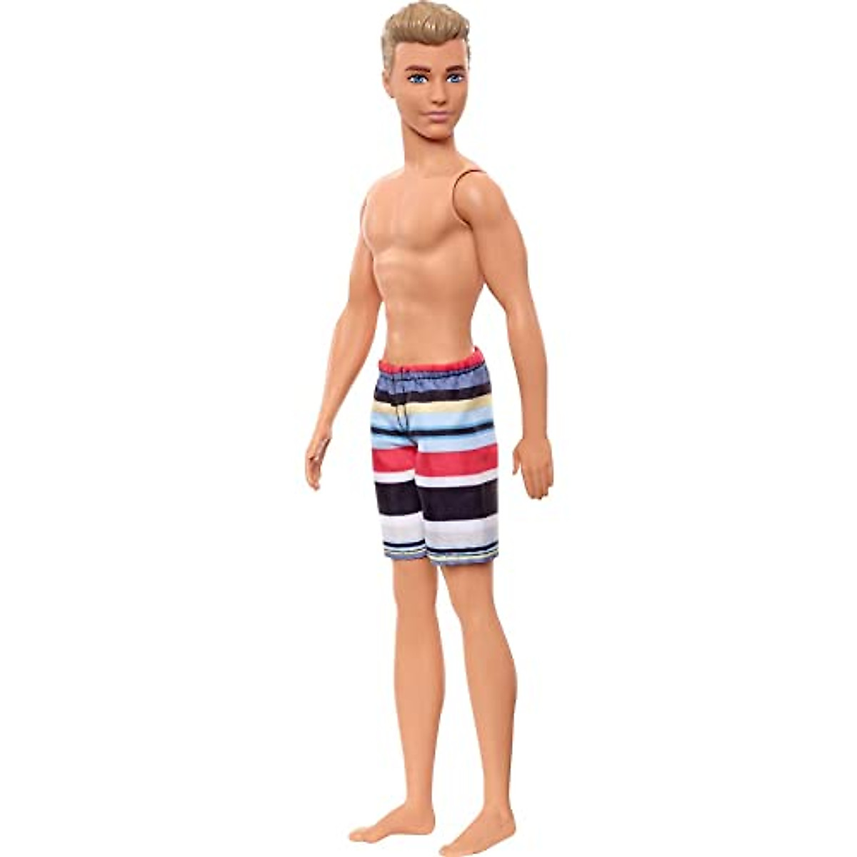 Barbie Ken Beach Doll Wearing Striped Swimsuit, for Kids 3 to 7 Years Old