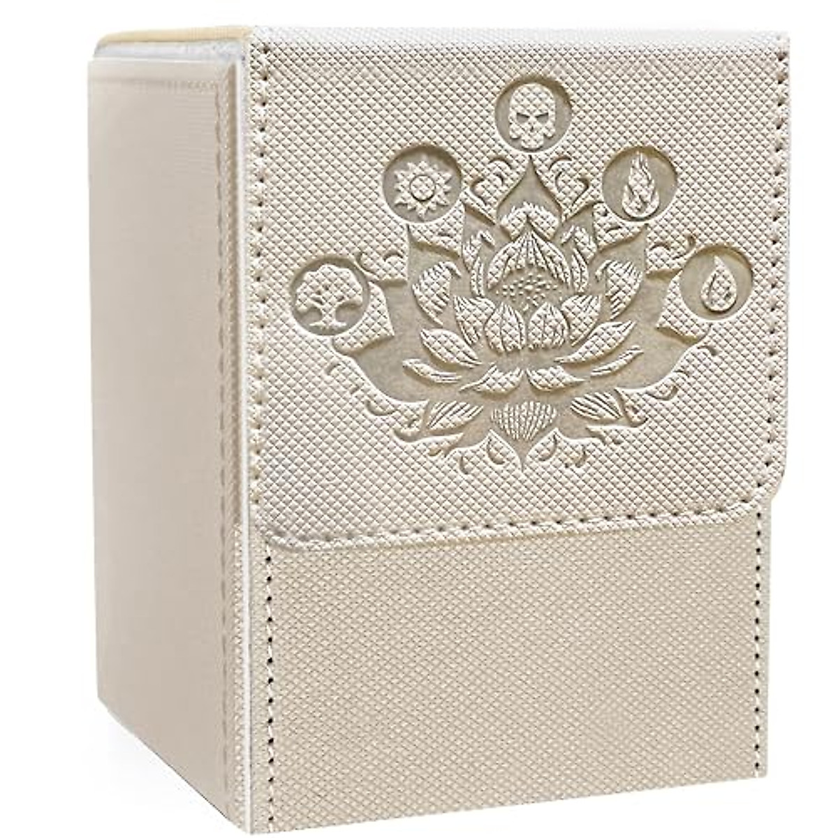 PROMAXIBINDER MTG Commander Deck Box, Fits 100+ Single Sleeved Cards, Strong Magnet Magic Gathering Deck Box, PU Leather Magic Gathering Deck Box for TCG, CCG, MTG Cards (Grey)