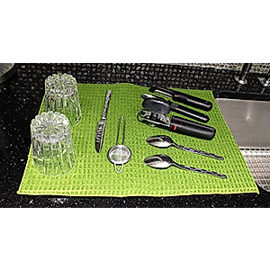 Dependable Industries inc. Essentials Microfiber Dish Drying Mat 2 Pack 20 X 15 Inch Kitchen Counter Mats Reversible Baby Bottles Dish Dry Pad Super Absorbent