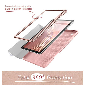 SURITCH Leather Case for Samsung Galaxy Tab S6 Lite 10.4-inch 2024/2022/2020, Built in Screen Protector Slim Fit Smart Full Body Cover with Magnetic Trifold Stand Auto Sleep/Wake, S-Pen Holder,Marble