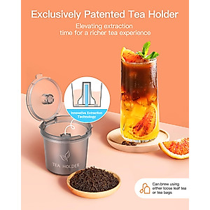 Tastyle Coffee and Tea Maker, 3 in 1 Single Serve Brewer for K Cup, Grounds & Tea, Hot and Iced Coffee Maker with 4 Brew Styles and 16oz Water Reservoir, Fits 7.3'' Travel Mugs, Black