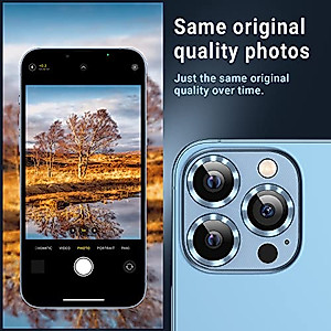 Korecase 2 Pack for iPhone 13 Pro & iPhone 13 Pro Max Camera Lens Protector Metal Tempered Glass Camera Cover,Whole Piece 9H Strong Stickiness Rear Camera Lens Case Friendly - Black